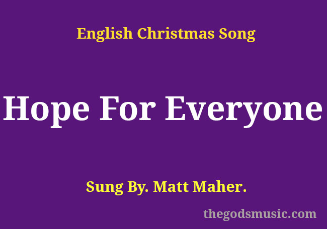 Hope For Everyone Song Lyrics