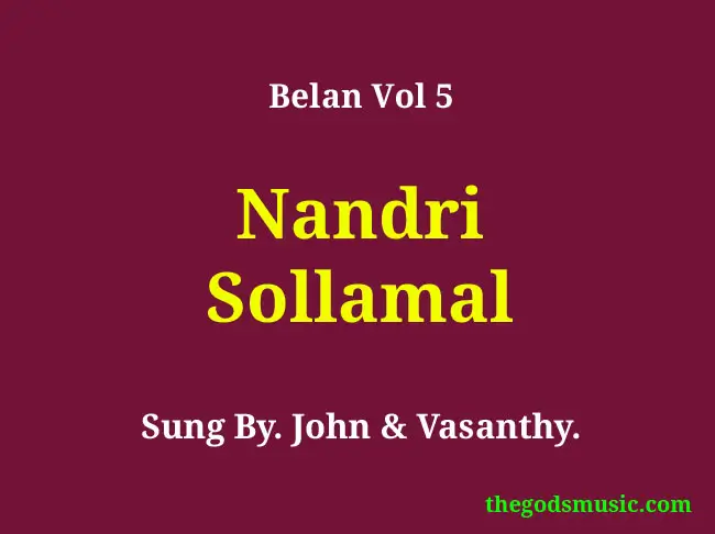 Nandri Sollamal Christian Song Lyrics