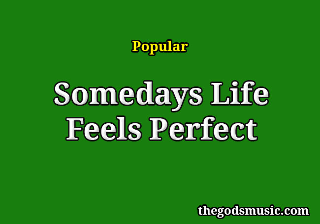 Somedays Life Feels Perfect Christian Song Lyrics