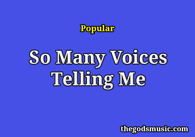 So Many Voices Telling Me Christian Song Lyrics