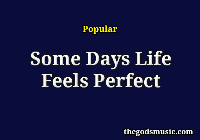 Some Days Life Feels Perfect Christian Song Lyrics