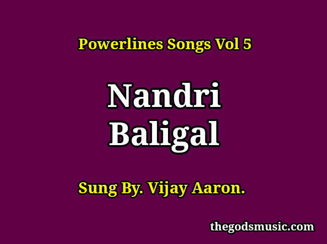 Nandri Baligal – Vijay Aaron Song Lyrics