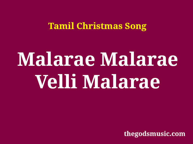 Malarae Malarae Velli Malarae Christmas Song Lyrics